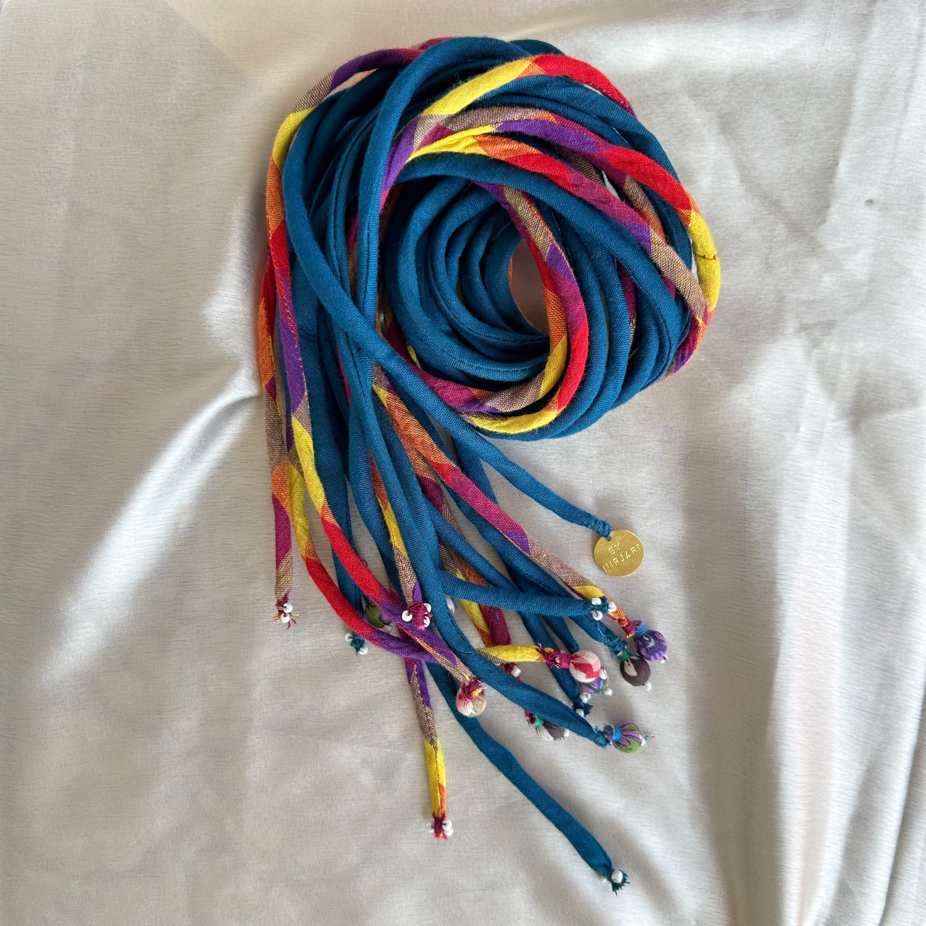 Blue checkered hair strings 21 inch – By Nirjari